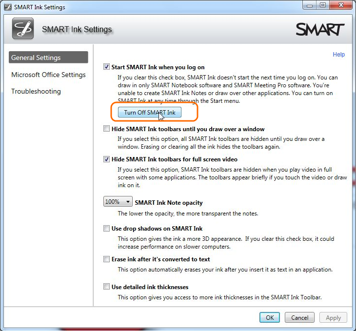 Smart Ink verhindert Powerpoint Übergänge | ictschule