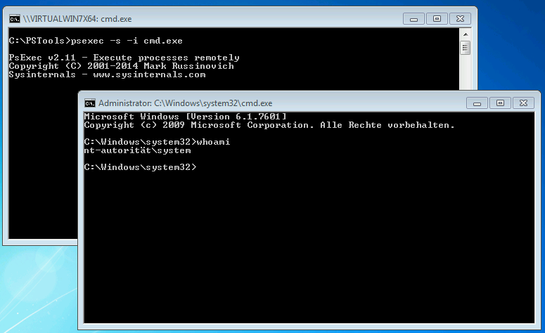 Arbeiten mit dem System-Account | ictschule