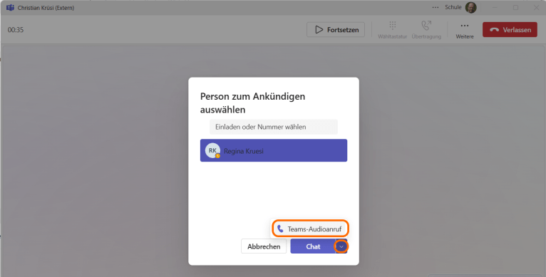 Teams Phone: Anruf durchstellen | ictschule